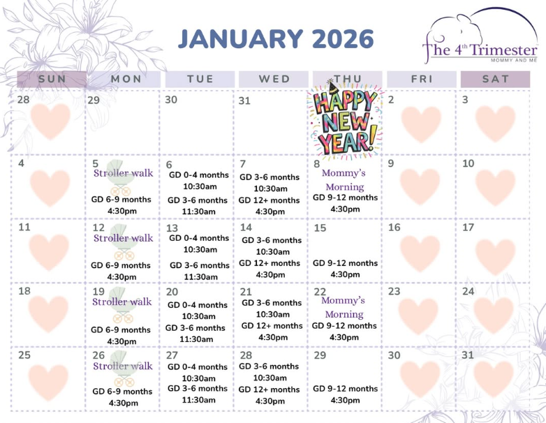 Calendar - The 4th Trimester Mommy And Me